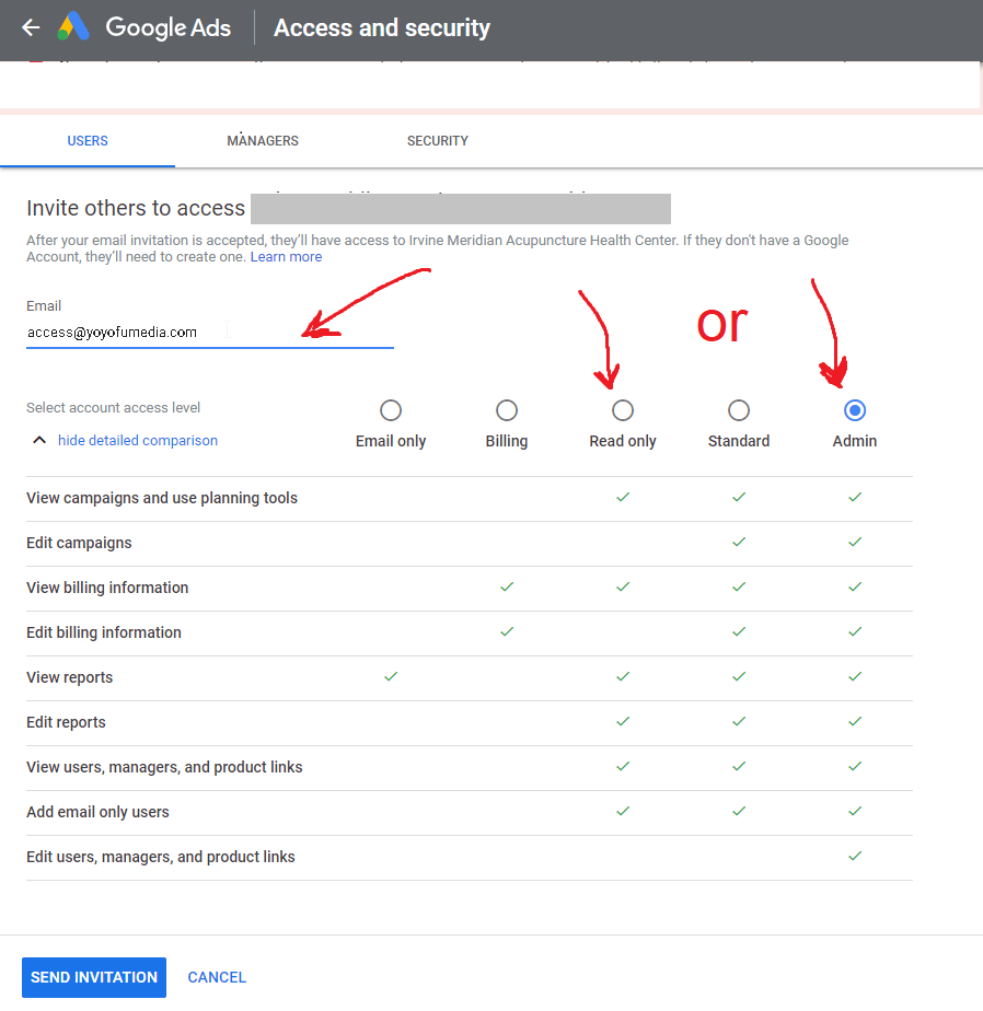 How To Give Read Only Or Admin Access In Google Ads - YoYoFuMedia